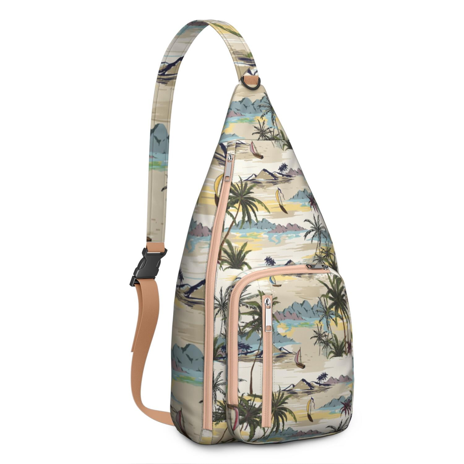 Tropical Island Sling Backpack – Boho Safari Jungle Crossbody Daypack ...