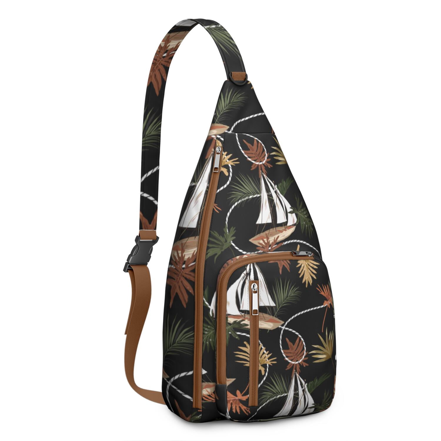Tropical Island Sling Backpack – Boho Safari Jungle Crossbody Daypack ...
