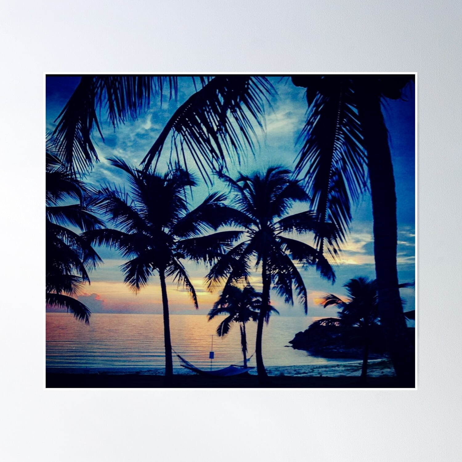 Tropical Island Sunset Poster Wall Art, Modern Wall Decor, 30x30 ...