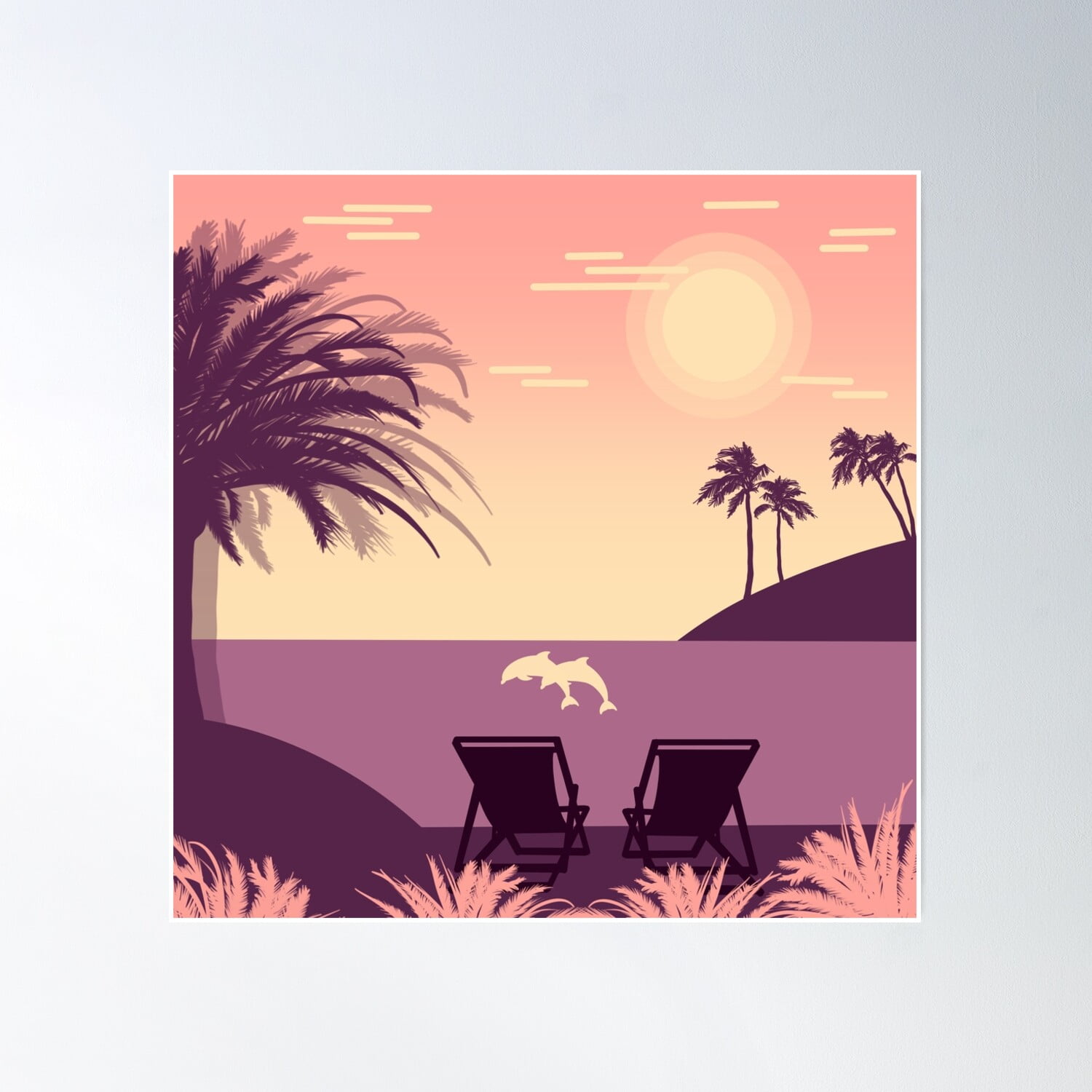 Tropical Island With Ocean View Poster Wall Art, Modern Wall Decor ...