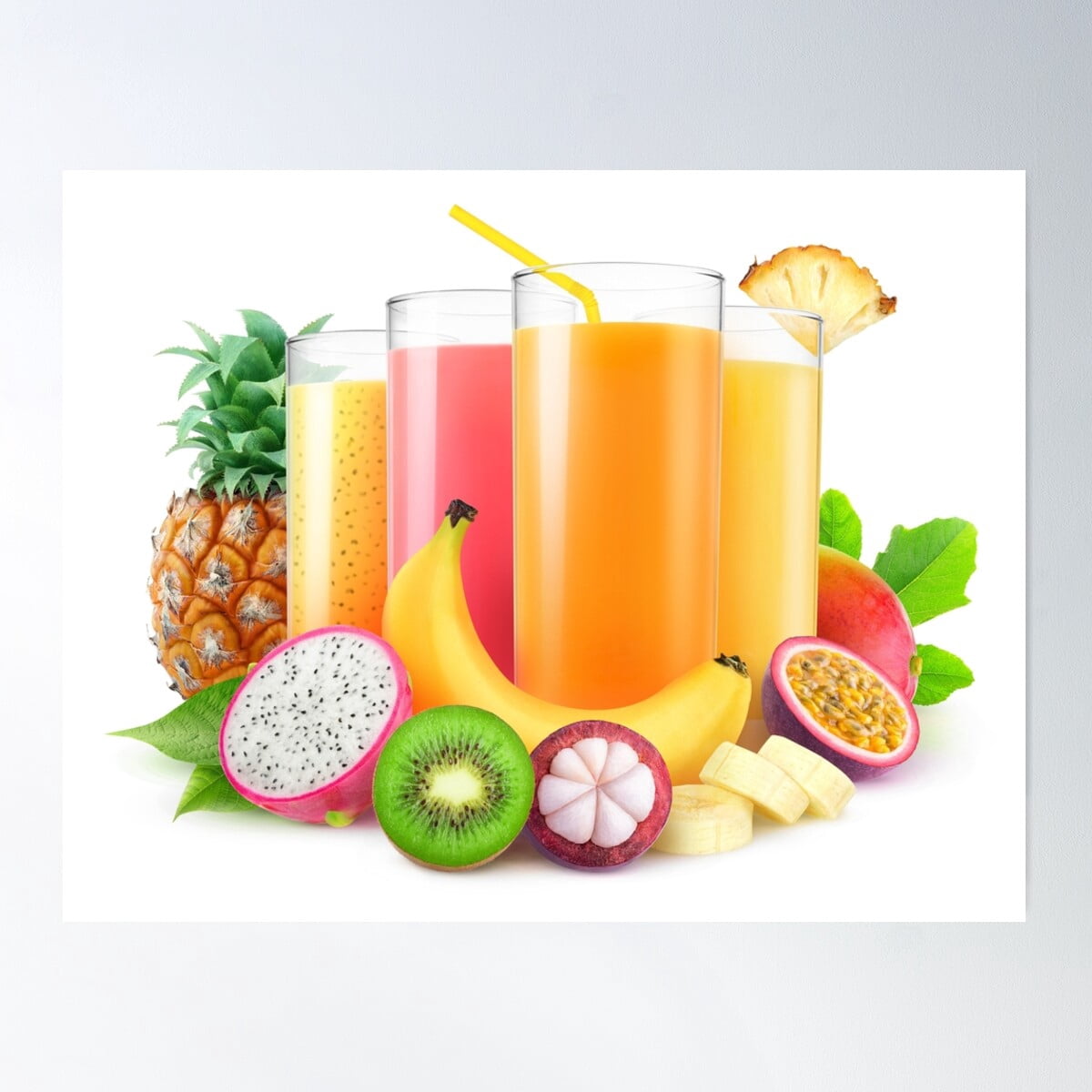 Tropical Juices Poster Wall Art, Modern Wall Decor For Living Room ...