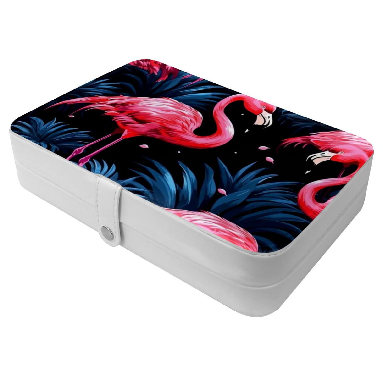 Tropical Jungle Flamingo Travel Jewelry Box - Your Portable Treasure ...