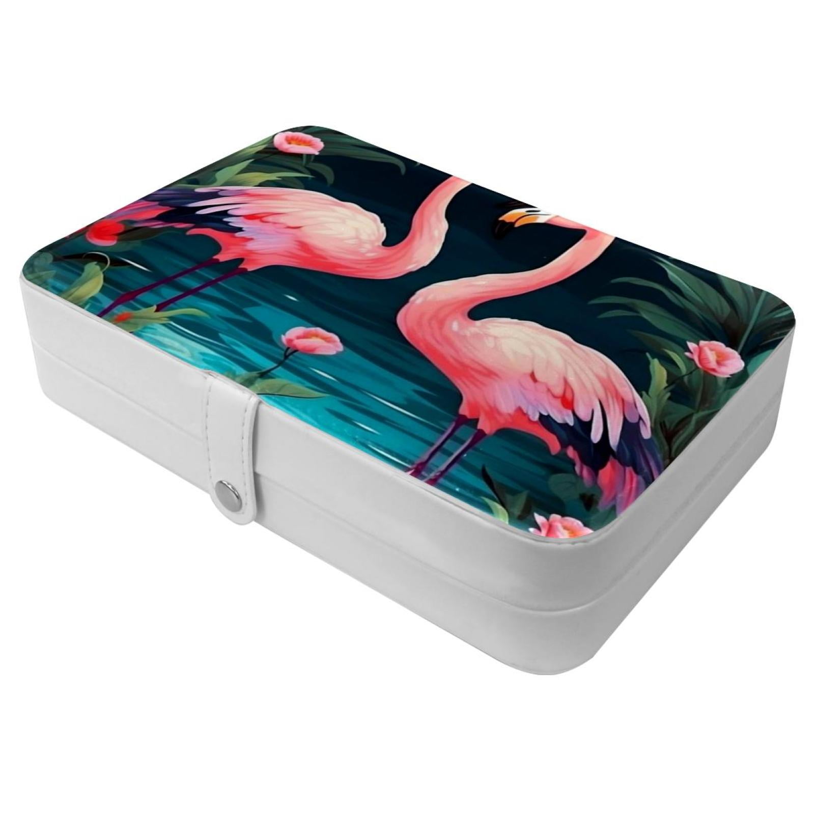 Tropical Jungle Flamingo Travel Jewelry Box - Your Portable Treasure ...