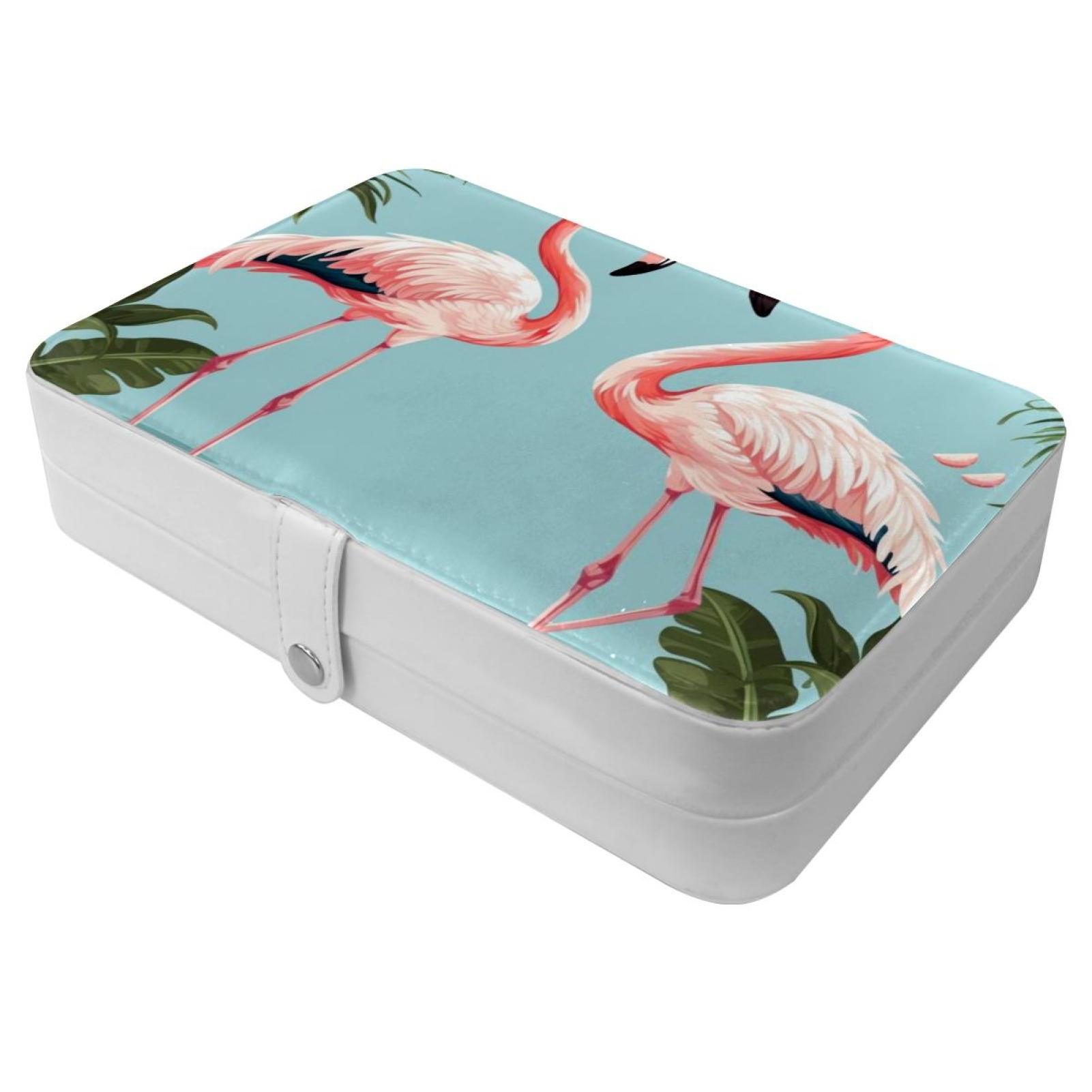 Tropical Jungle Flamingo Travel Jewelry Box - Your Portable Treasure ...