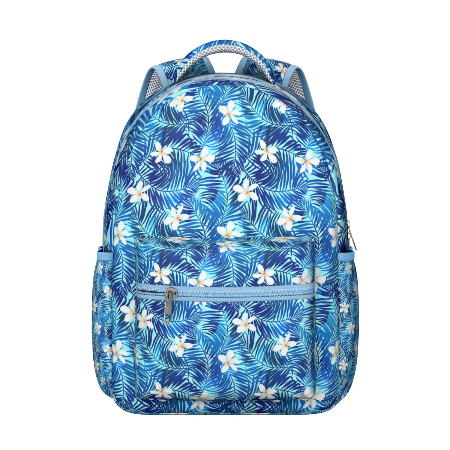 Tropical Jungle Floral Backpack Hawaiian Print School Bag for Students ...