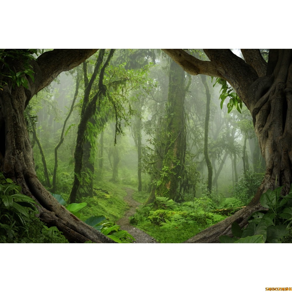 Tropical Jungle Gre Forest Backdrop for Photography Rainforest Natural ...