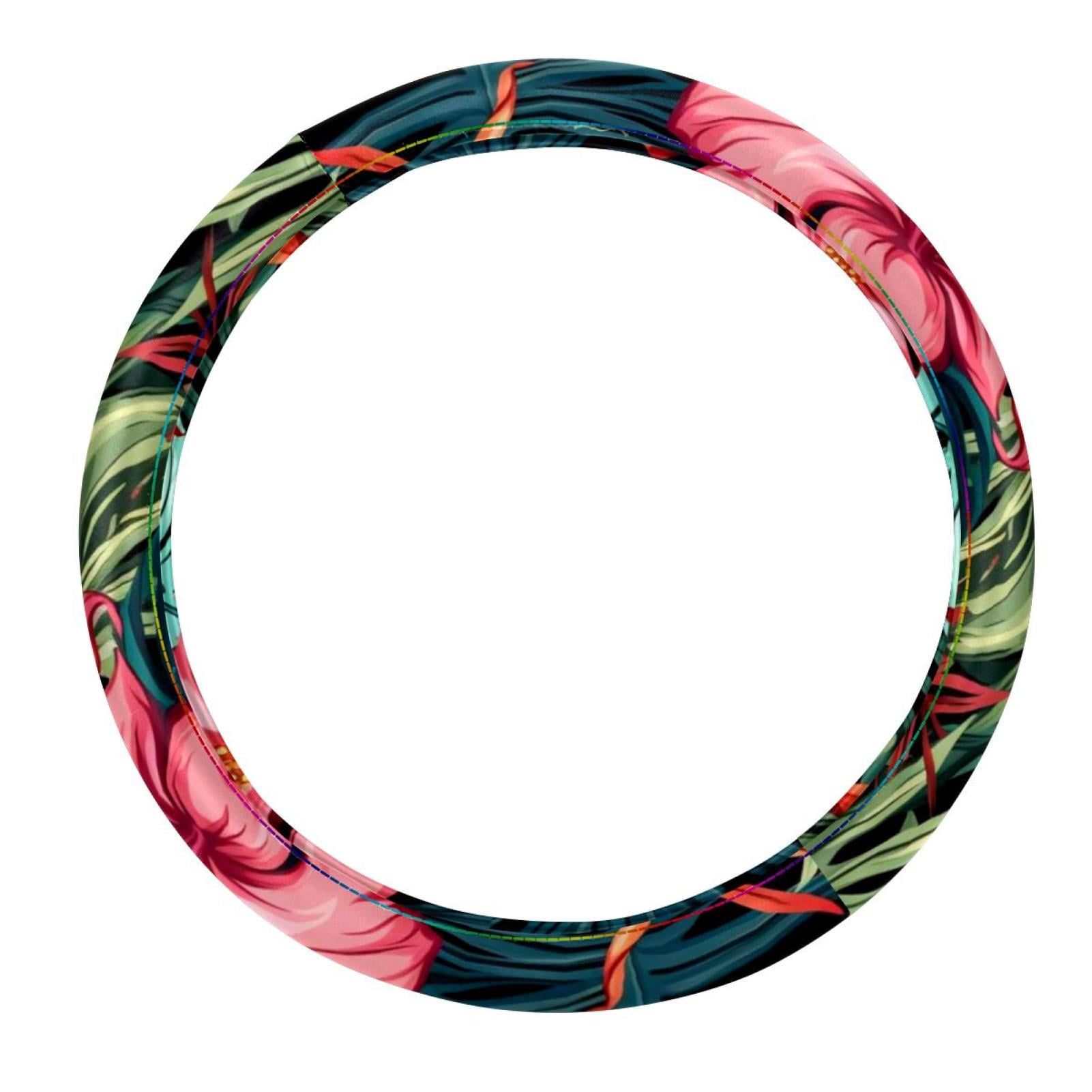 Tropical Jungle Leaves 14.5 Inch Printing PVC Leather Car Wheel Cover ...