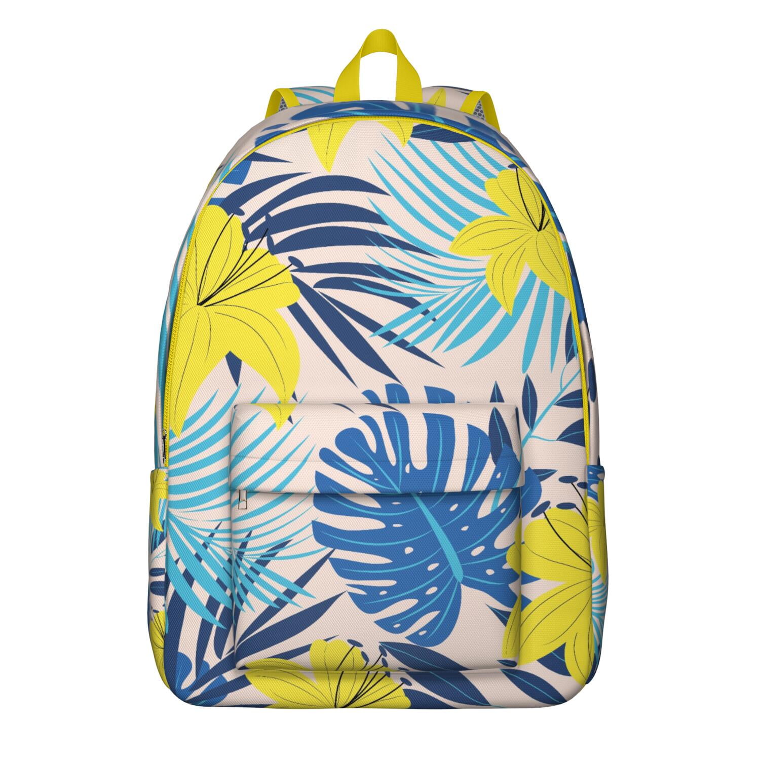 Tropical Jungle Leaves Backpack, Hawaiian Palm Inspired School Bag with ...