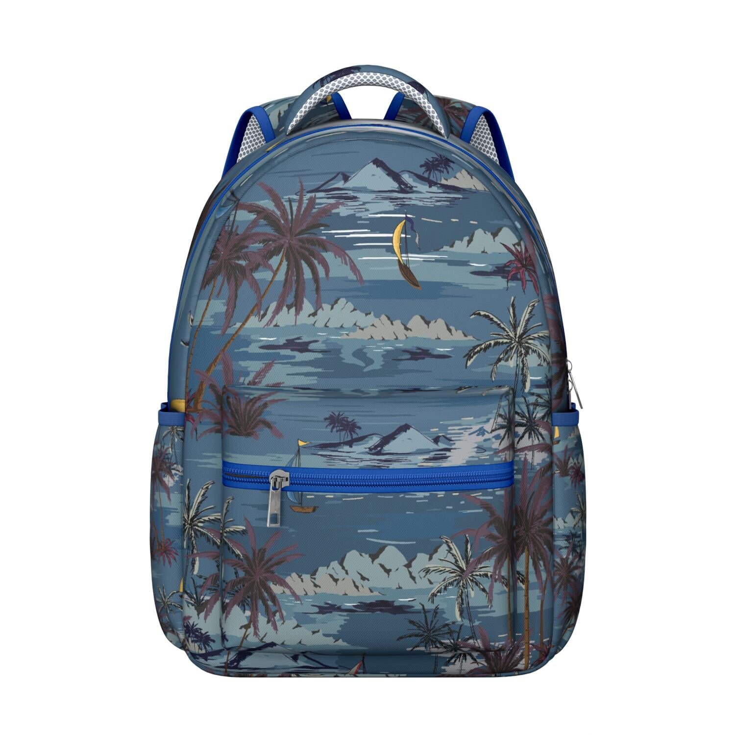 Tropical Jungle Leaves Backpack Hawaiian School Bag with Palm Leaf ...