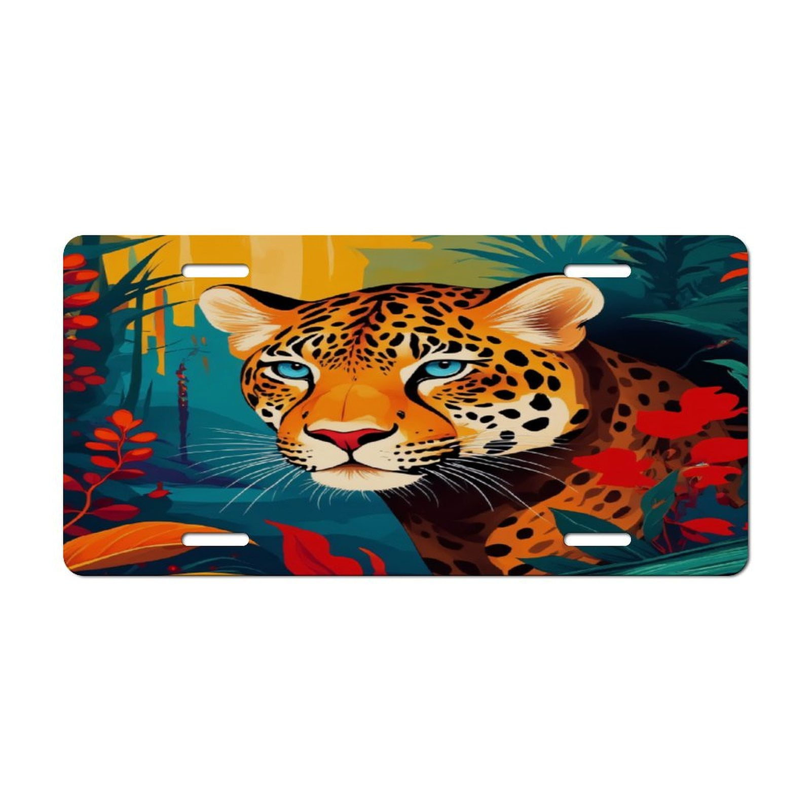Tropical Jungle Leopard Print Car Decorative Front License Plate,Vanity ...