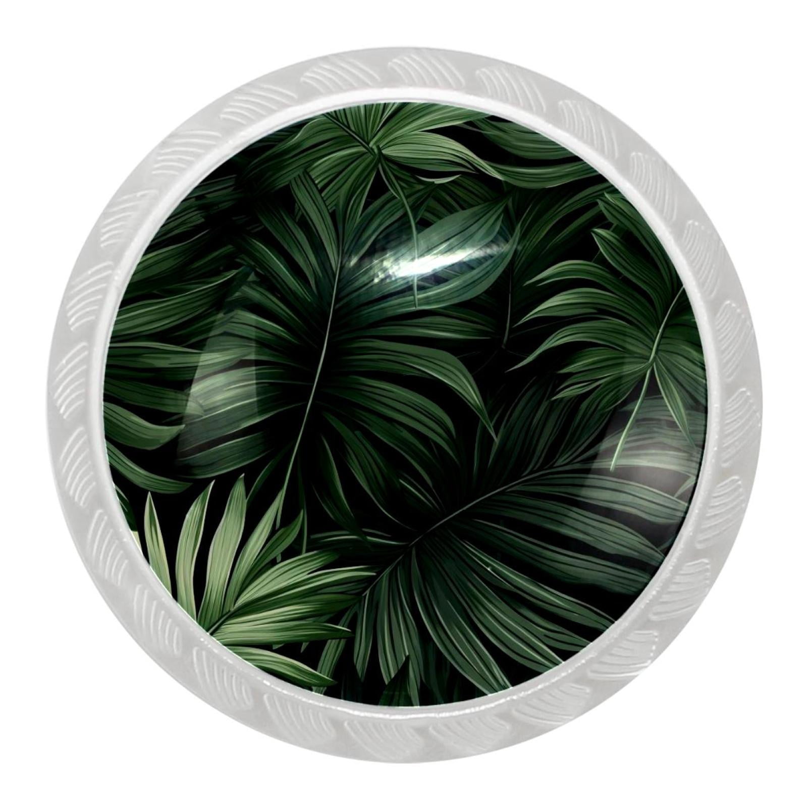 Tropical Jungle Palm Leaf Pattern 4 PCS Cabinet Knob Drawer Knob ...