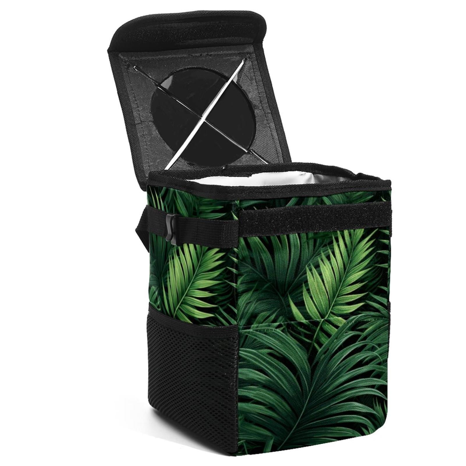 Tropical Jungle Palm Leaves Foldable Car Trash Bin Mini Trash Can with ...