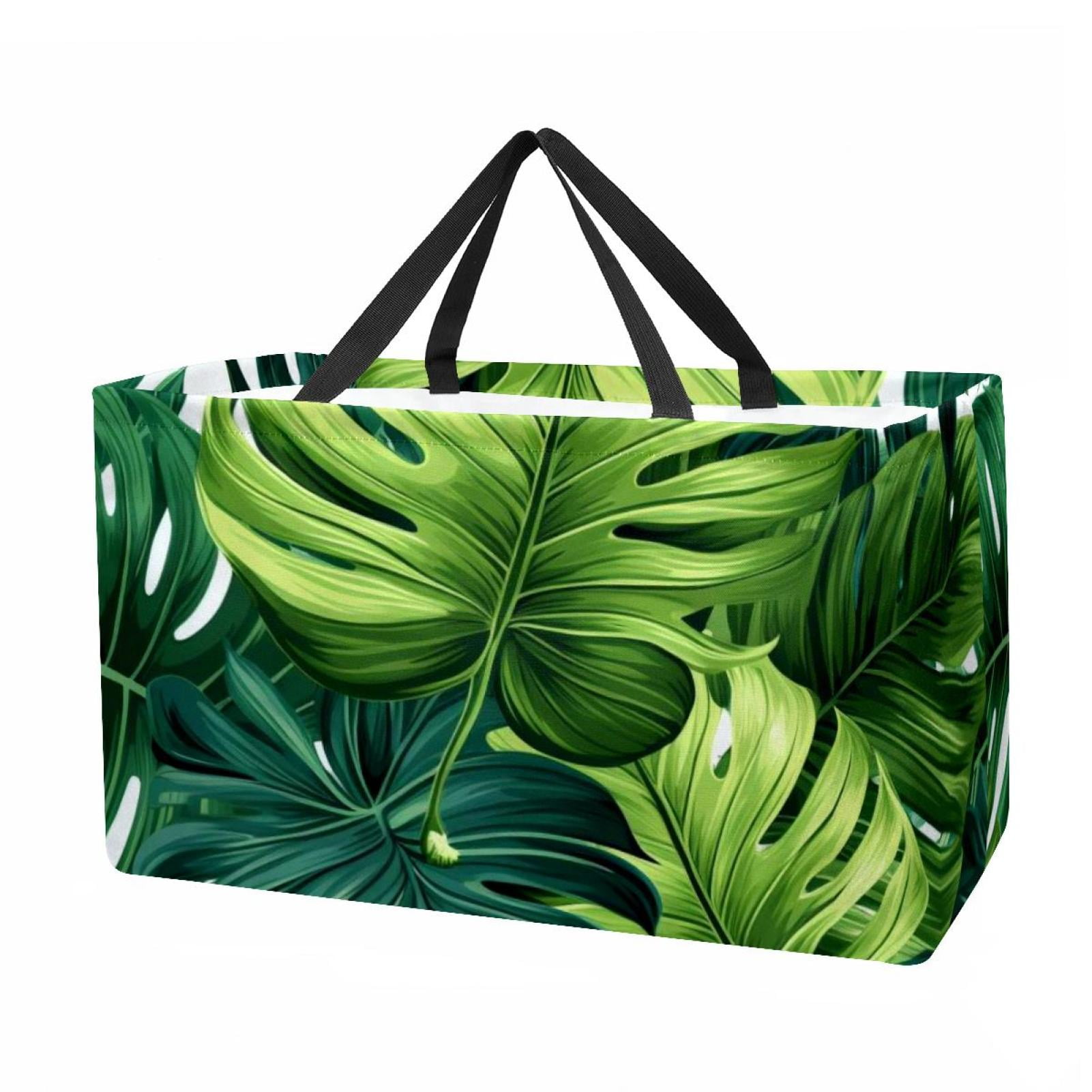 Tropical Jungle Palm Leaves Large Reusable Foldable Oxford Cloth ...
