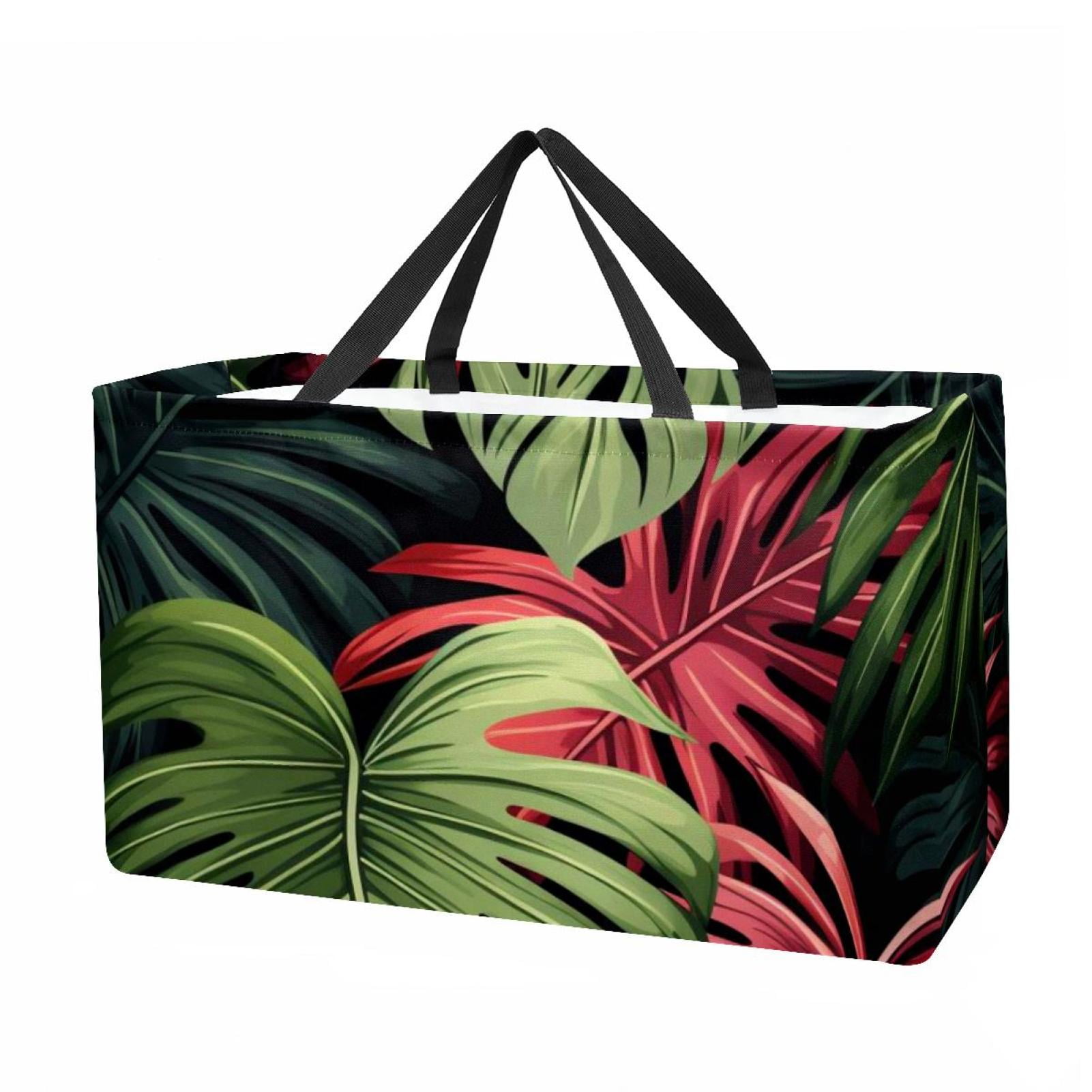 Tropical Jungle Palm Leaves Premium Oxford Cloth Picnic Basket ...