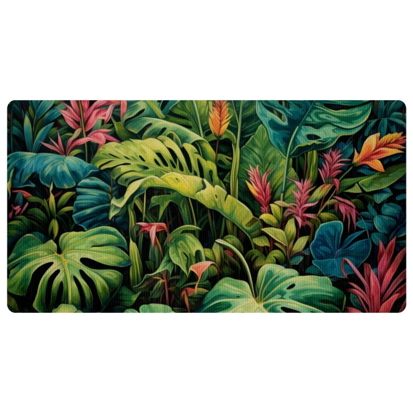 Tropical Jungle Plants Deluxe Kitchen Mats for Floor - Anti Fatigue ...