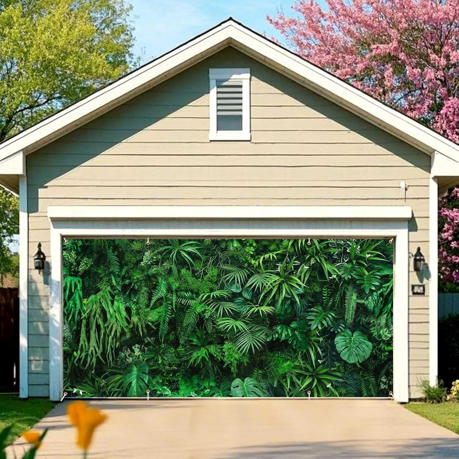 Tropical Jungle Safari Garage Door Cover Banner Decorations, Green ...