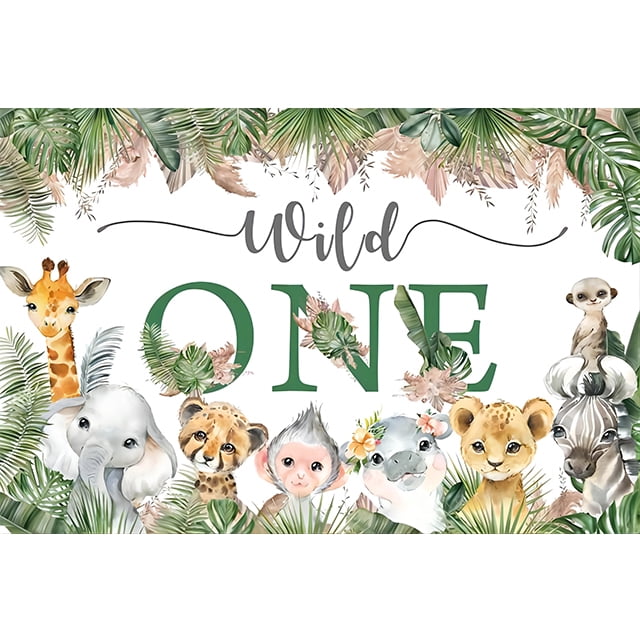 Tropical Jungle Safari Photography Backdrops Forest Animal Wild One ...