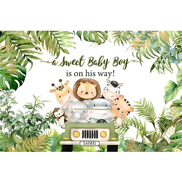 Tropical Jungle Safari Photography Backdrops Forest Animal Wild One ...