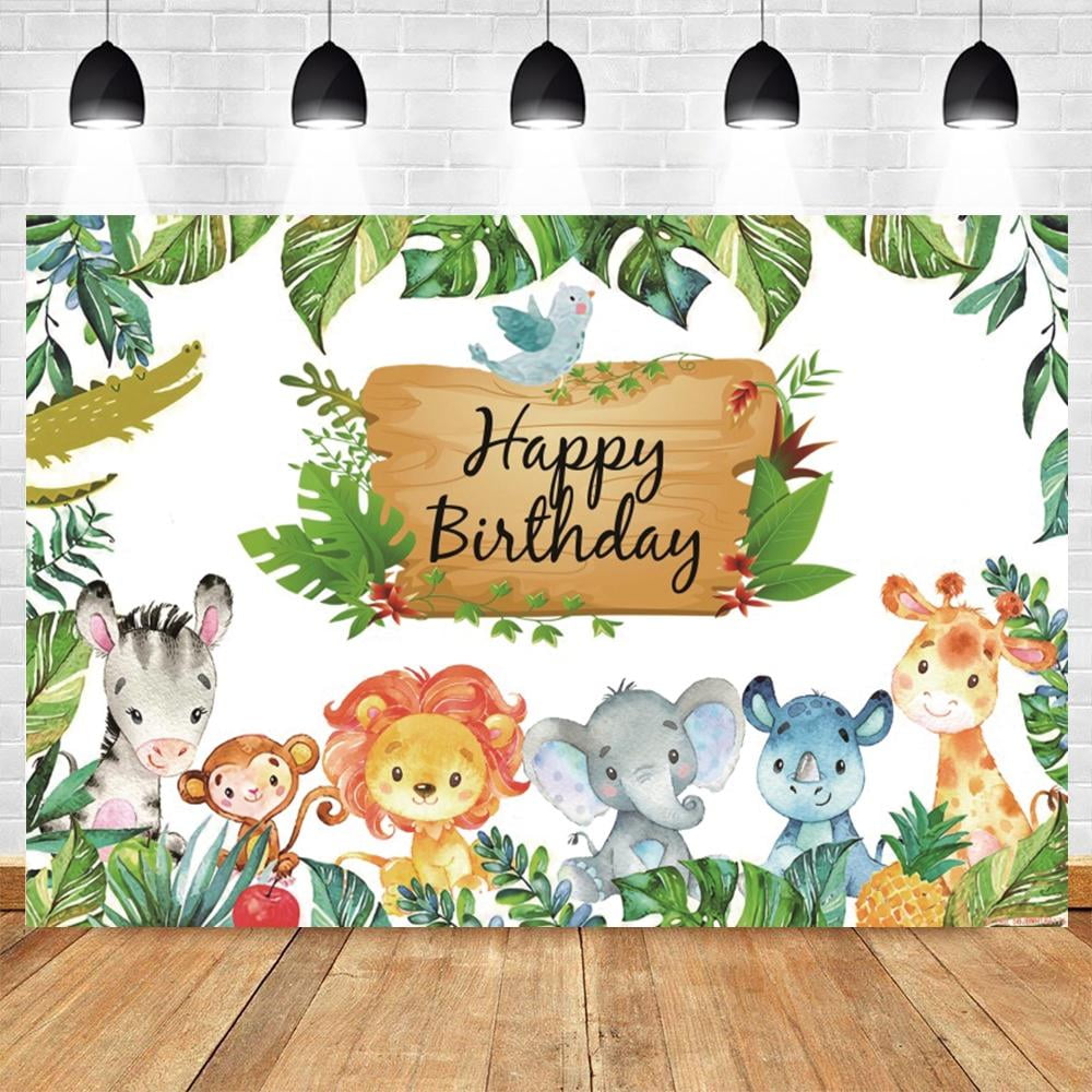 Tropical Jungle Safari Theme Backdrop Newborn Baby Birthday Party ...