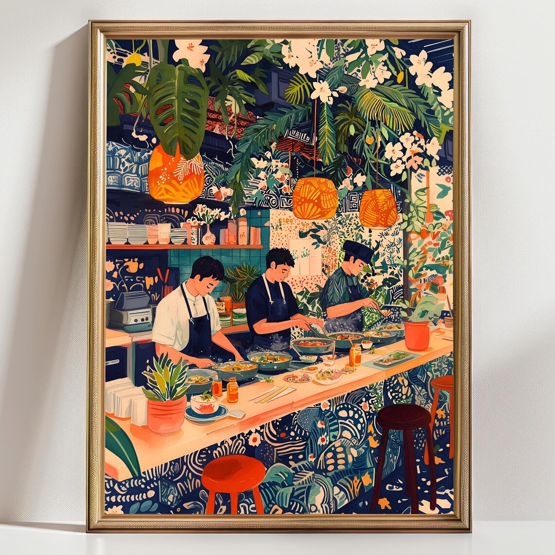 Tropical Kitchen Art Print, Matte Vertical Posters For Culinary Lovers ...