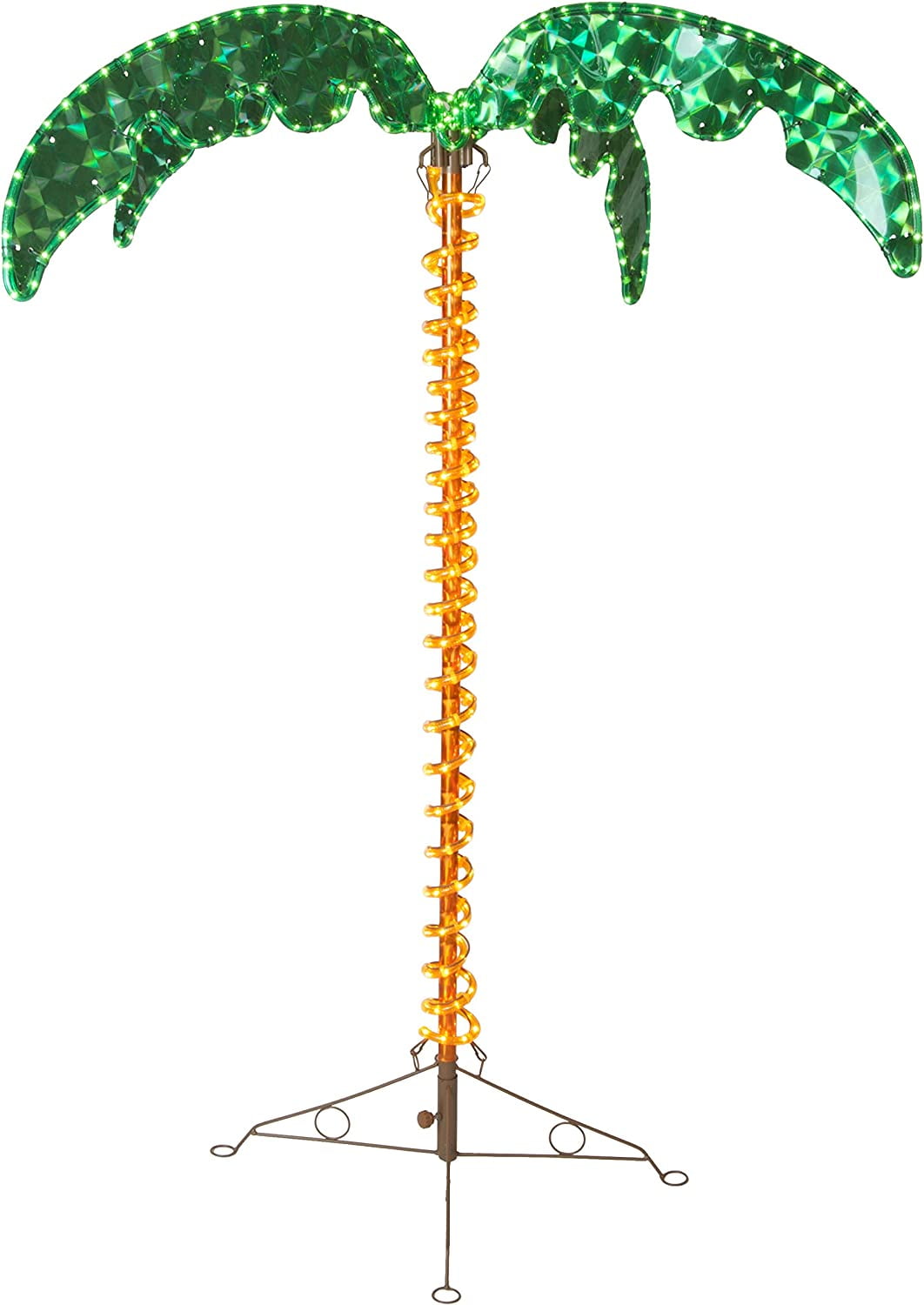 Tropical LED Rope Light Palm Tree with Lighted Holographic Trunk and ...