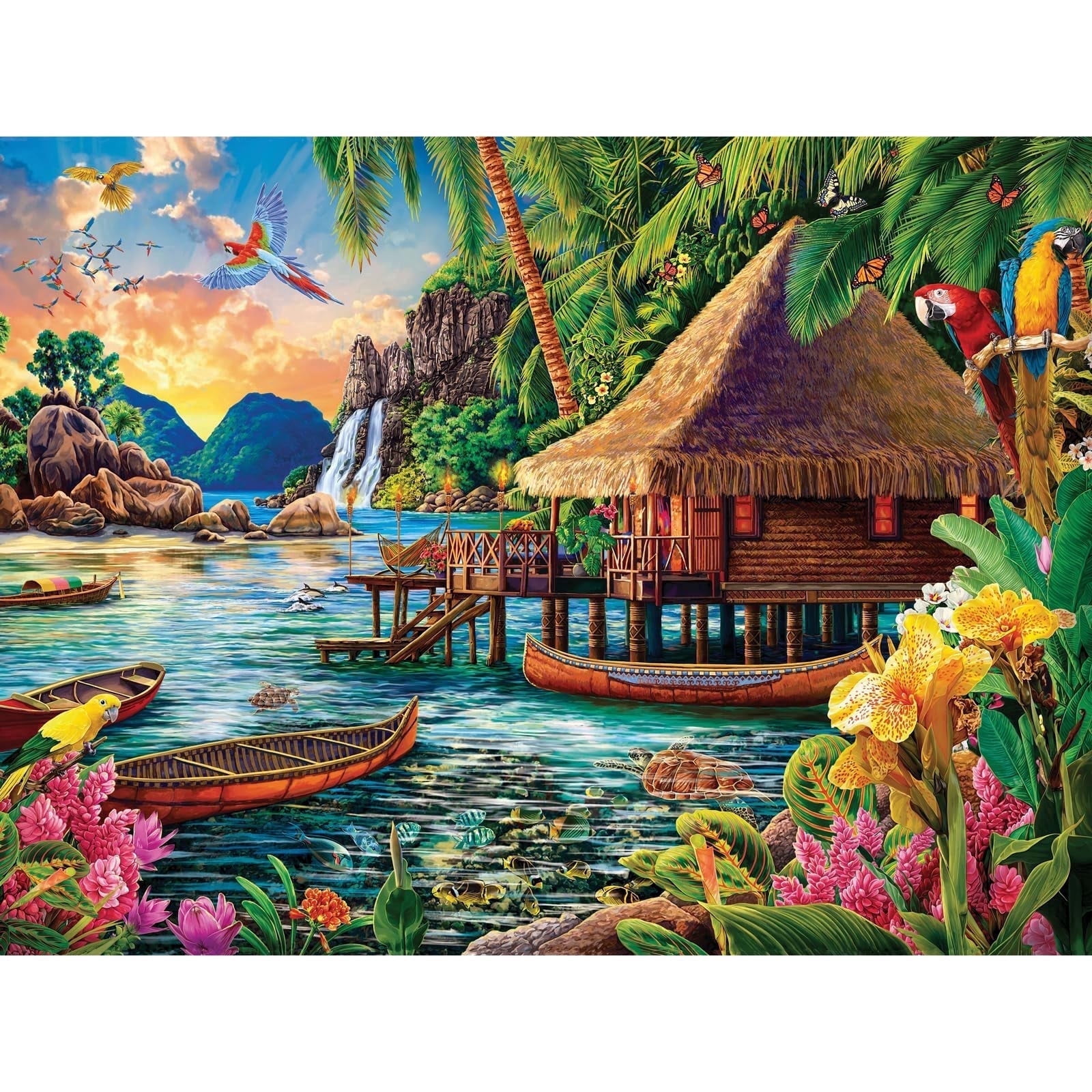 Tropical Landscape 300-Piece Jigsaw Puzzle Island Ocean Scene 18”x24 ...