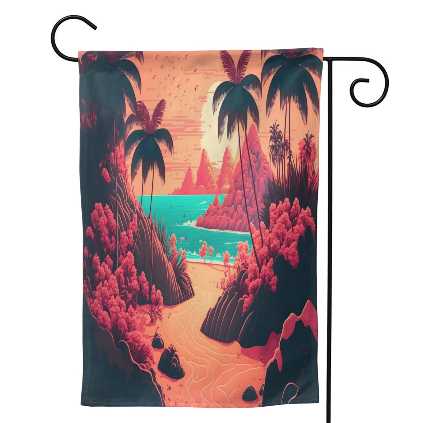 Tropical Landscape Coconut Tree Garden Flag 28"X40" Outdoor Indoor ...