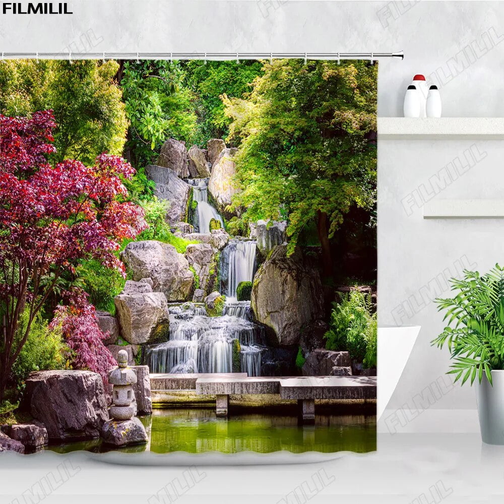 Tropical Landscape Shower Curtain 3d Open Window Ocean Beach Starshell