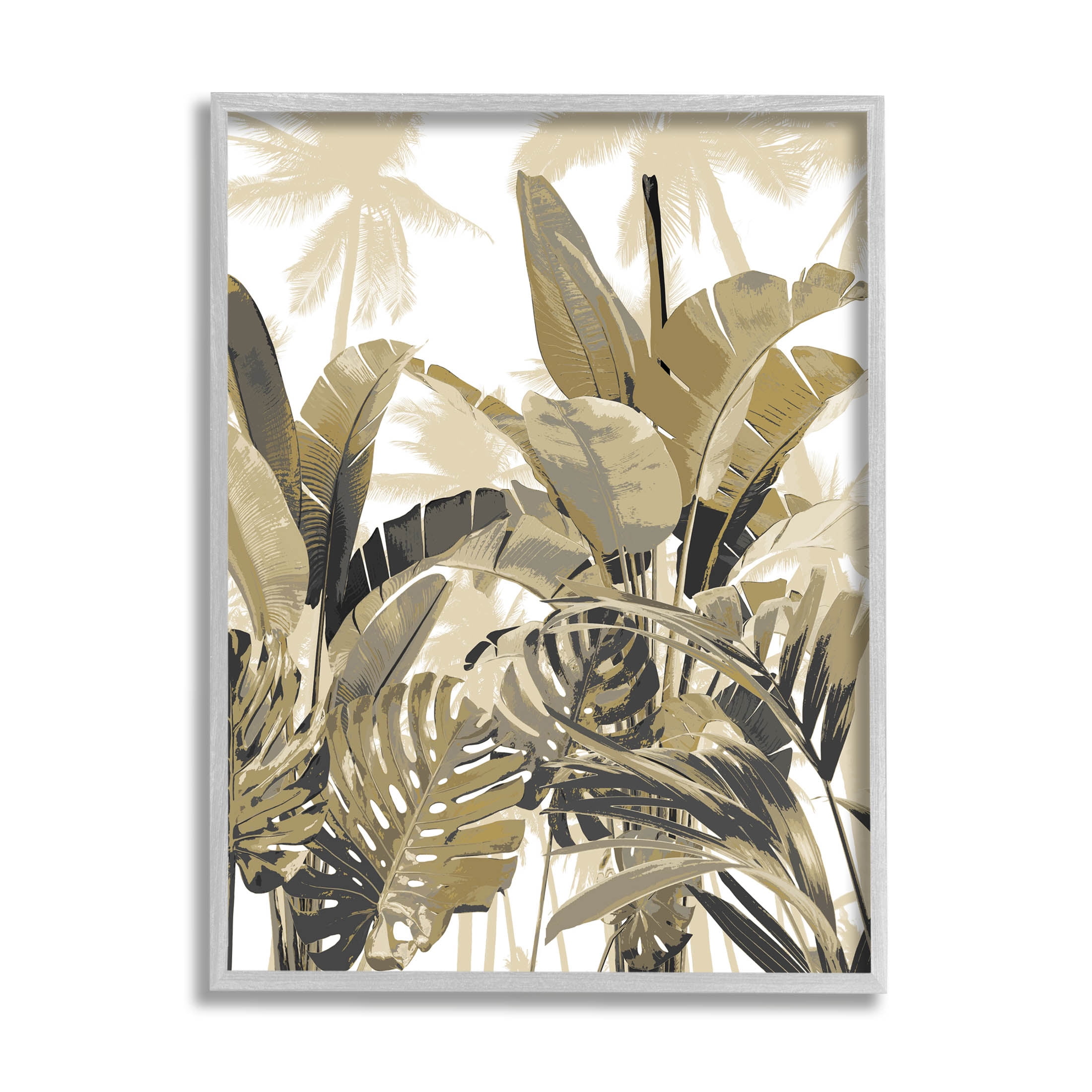 Tropical Layered Summer Palms Floral Art Print - 16x20 - Walmart.com