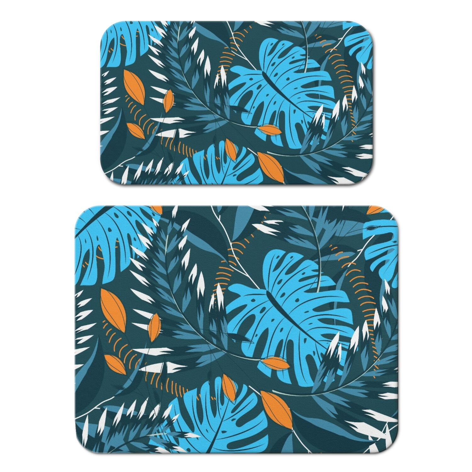 Tropical Leaf Coffee Mat Set of 2 Vibrant Hawaiian Design, Multi ...