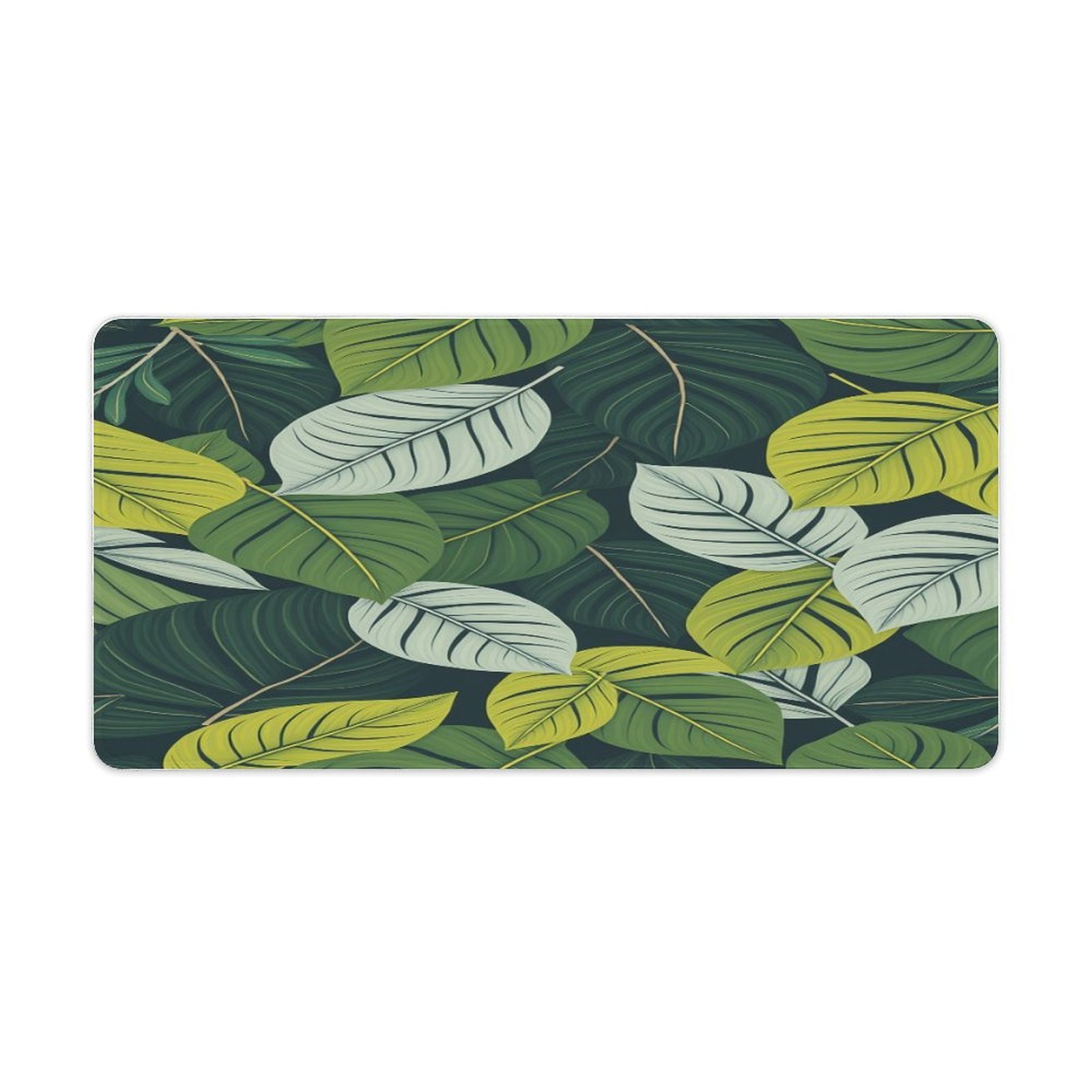 Tropical Leaf Pattern Computer Mouse Pad Gaming Accessories Large Pad ...