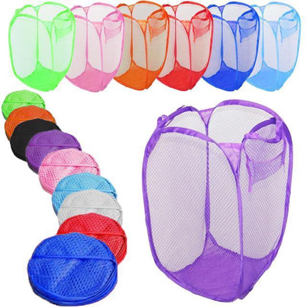 Tropical Leaf Portable Mesh Laundry Basket, Navy Blue - Walmart.com