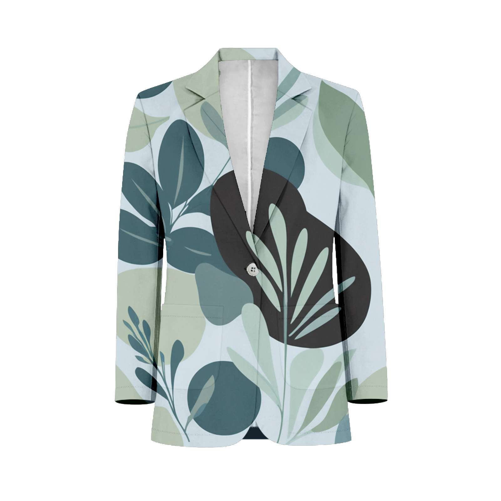 Tropical Leaf Print Design Mens Suits Shawl Collar Slim Fit Suit Mens ...
