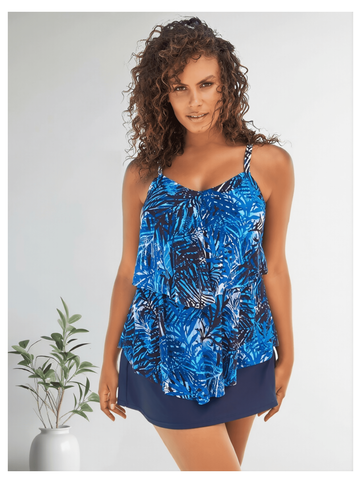 Tropical Leaf Swimsuit for Women - 2 Piece Halter Bathing Suit ...