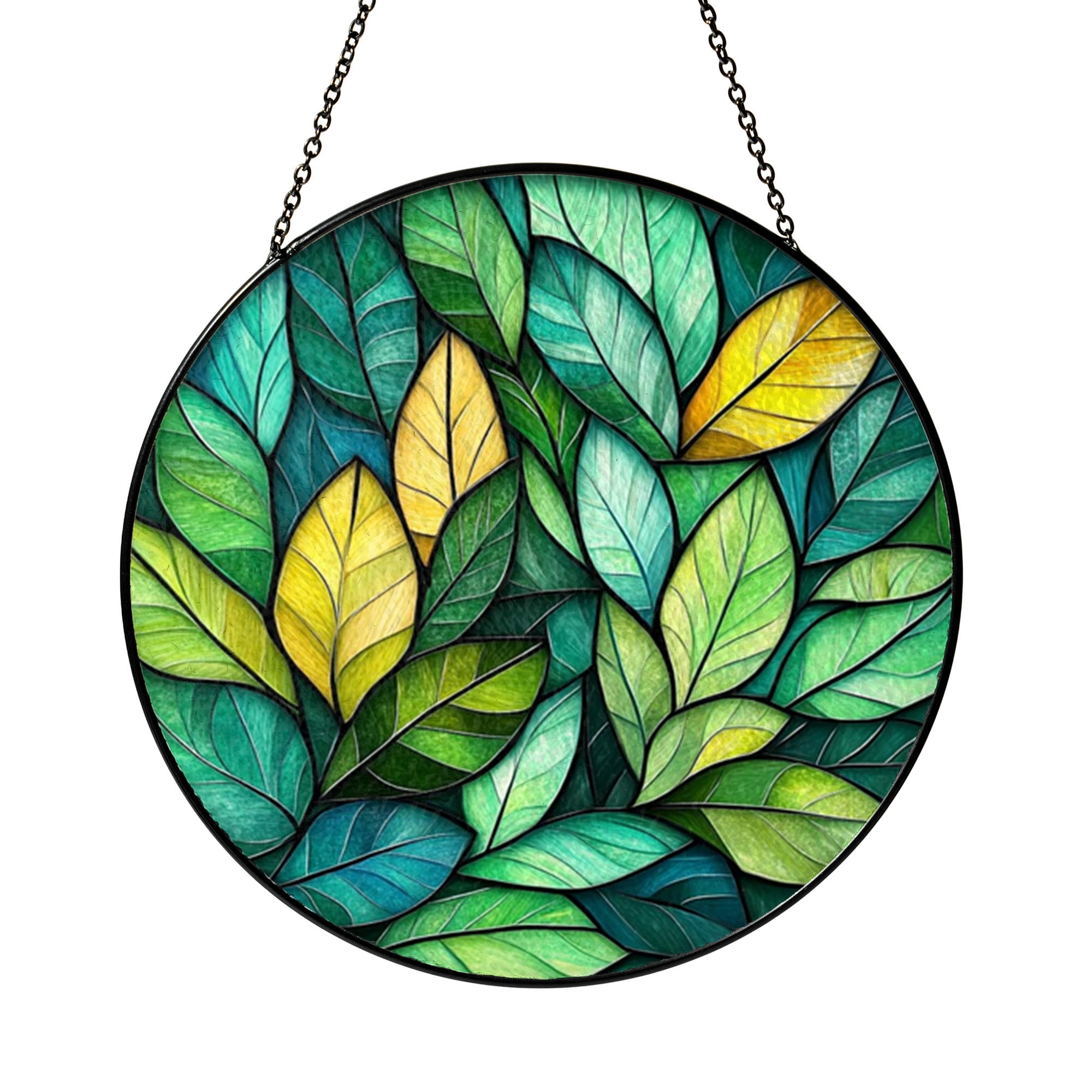 Tropical Leaf Window Suncatcher – Stained Glass Style Art - Walmart.com