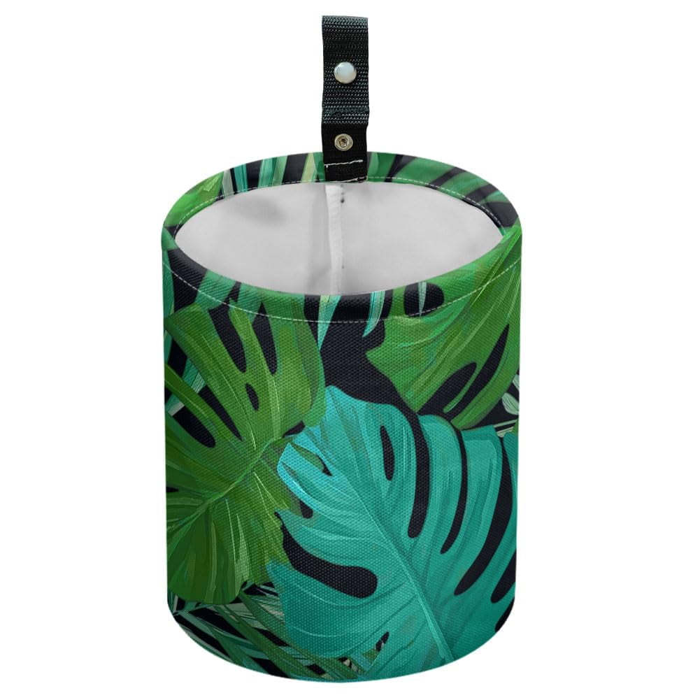 Tropical Leaves Car Trash Can Waterproof Garbage Can Car Seat Back ...