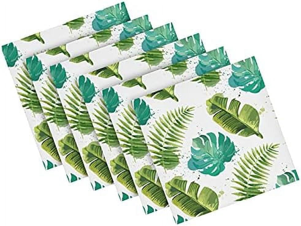 Tropical Leaves Cloth Napkins Set of 6 20 x 20 Inch Soft & Comfortable ...