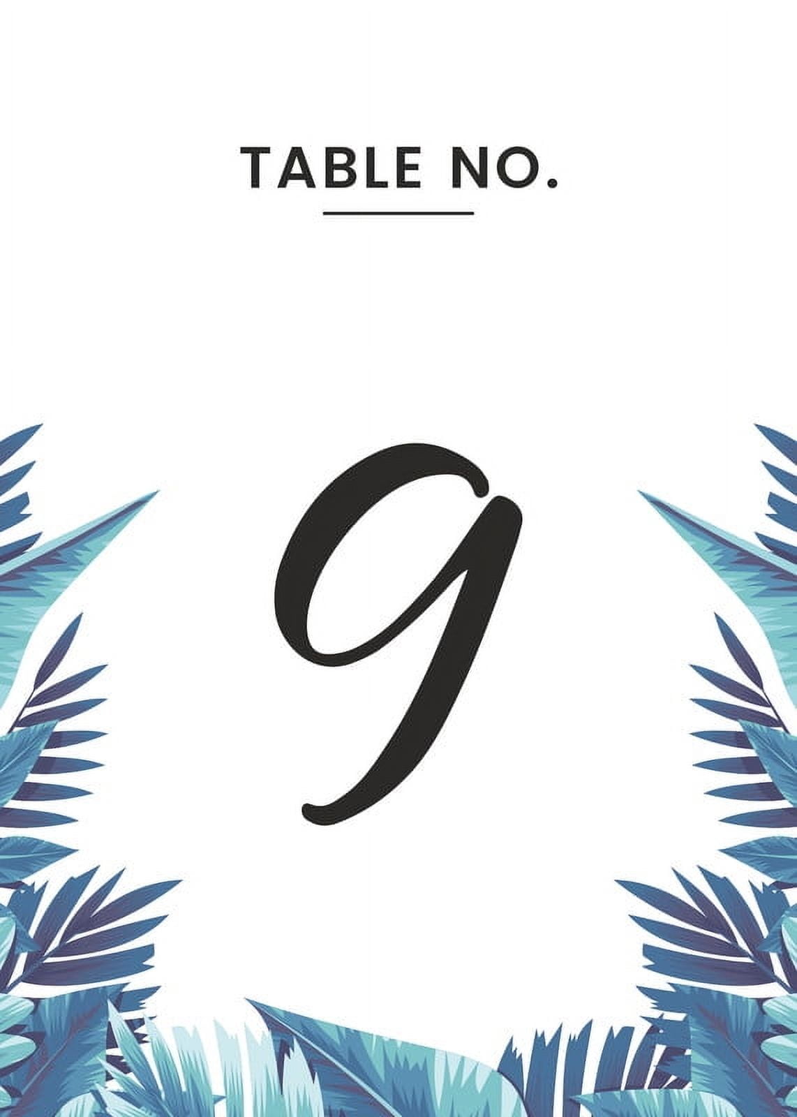 Tropical Leaves Design Table Number Cards Double Sided Party Table ...