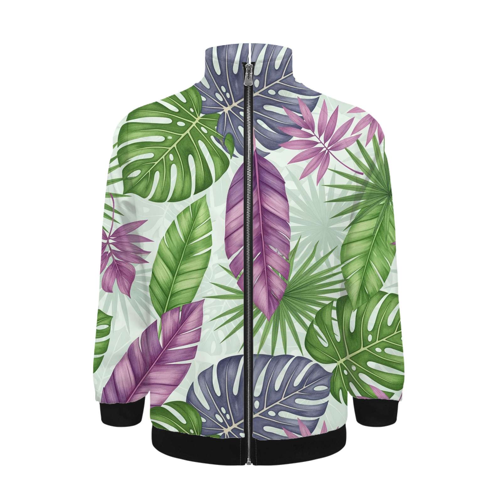 Tropical Leaves Floral Print Jacket Men's Street Cool Long Sleeves Coat ...