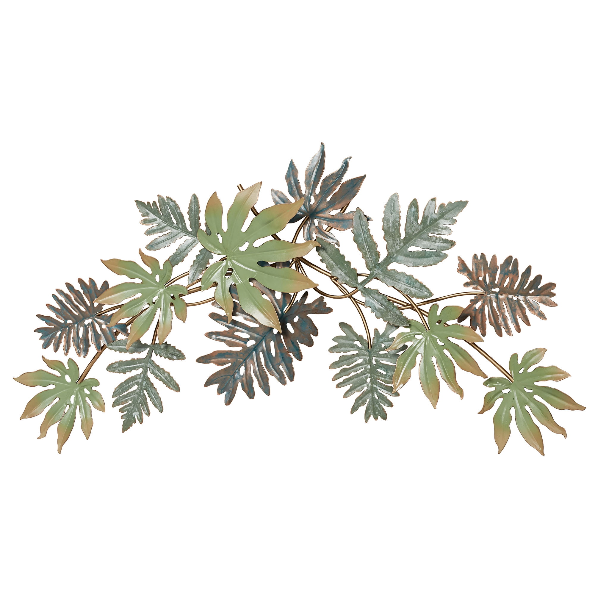 Tropical Leaves Hand-finished Hand-dyed Metal Wall Topper - Walmart.com