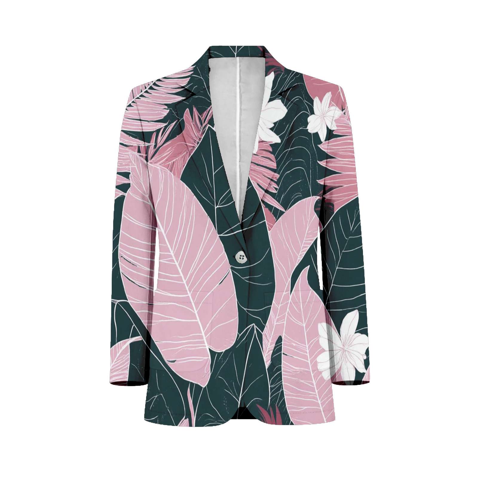 Tropical Leaves Mens Suits Shawl Collar Slim Fit Suit Mens Groom Jacket ...