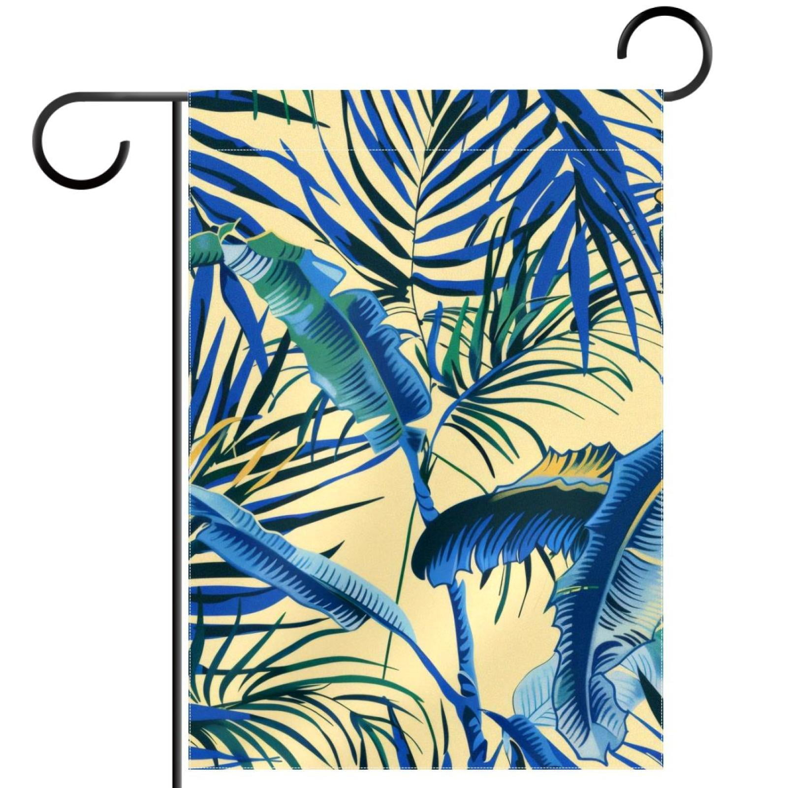 Tropical Leaves Pattern Welcome Garden Flags, 12 x 18 Inch Double Sided ...