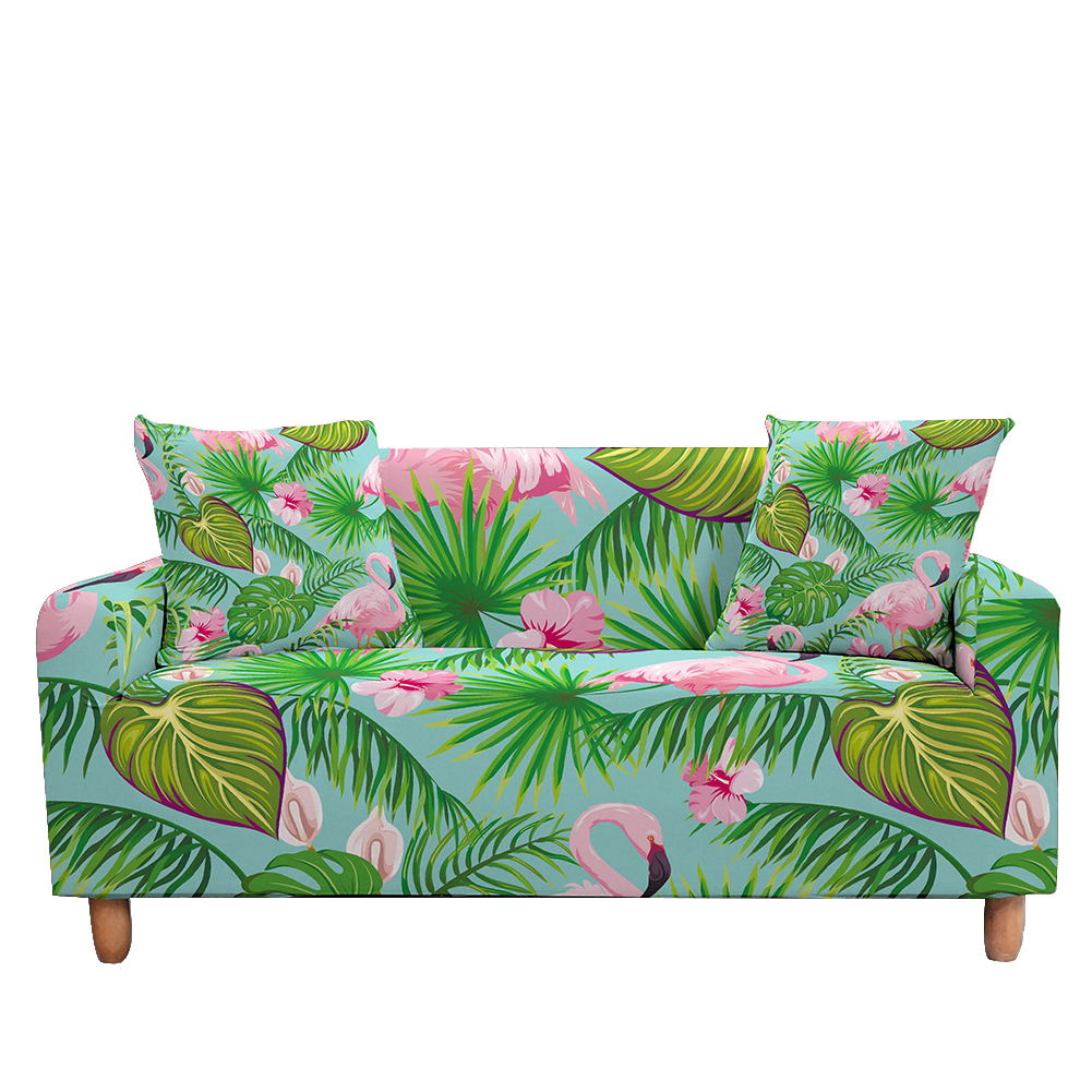 Tropical Leaves Printing Elastic Sofa Covers for Living Room L Shaped ...