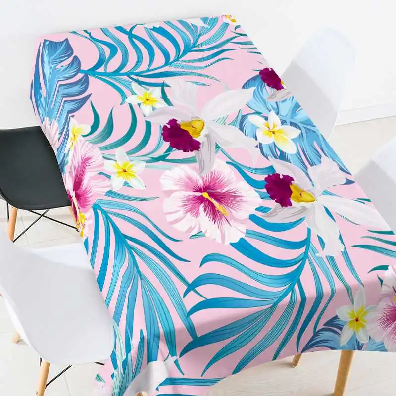 Tropical Leaves Printing Rectangular Tablecloth for Table Wedding ...