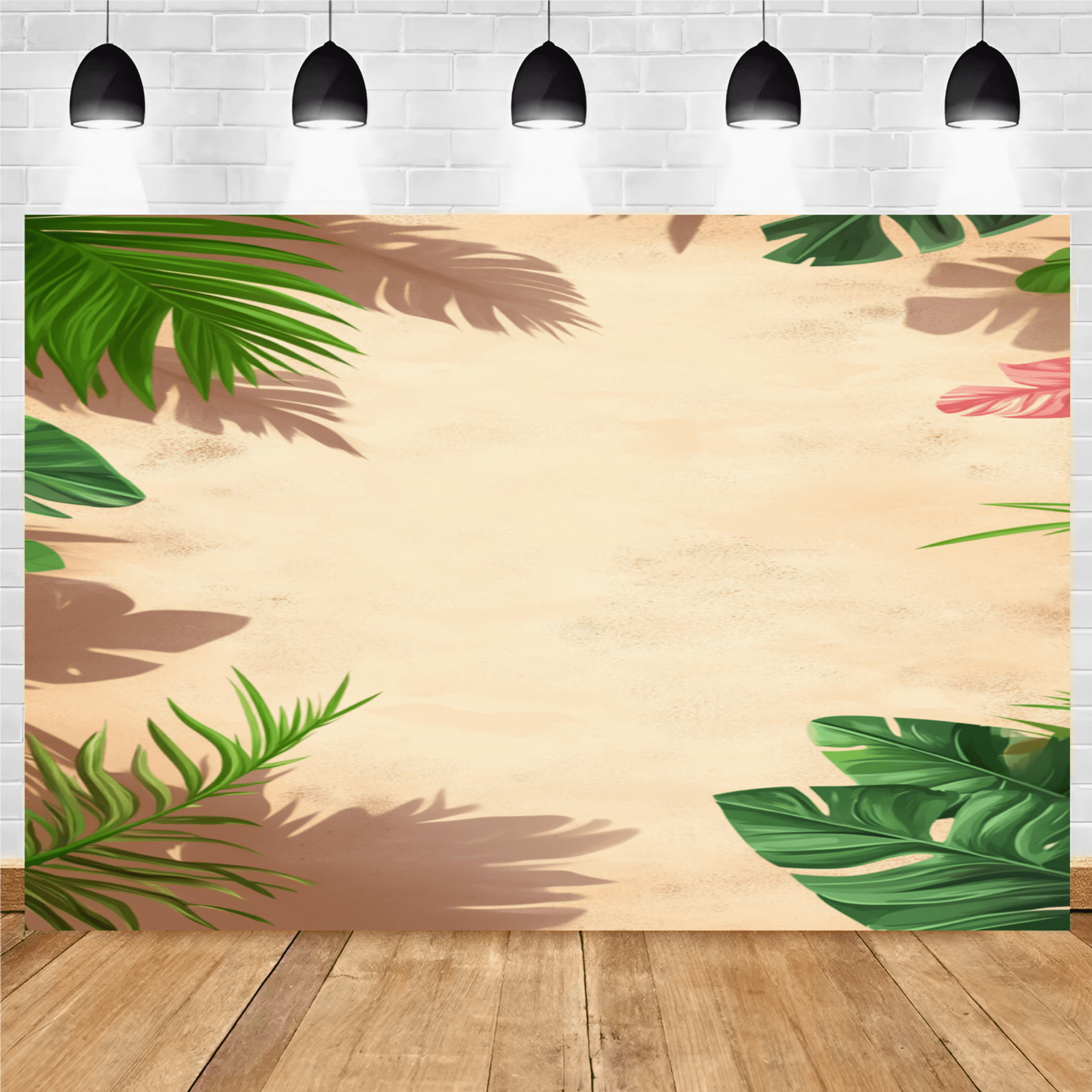 Tropical Leaves Sand Background Natural Scenic Backdrops Summer ...