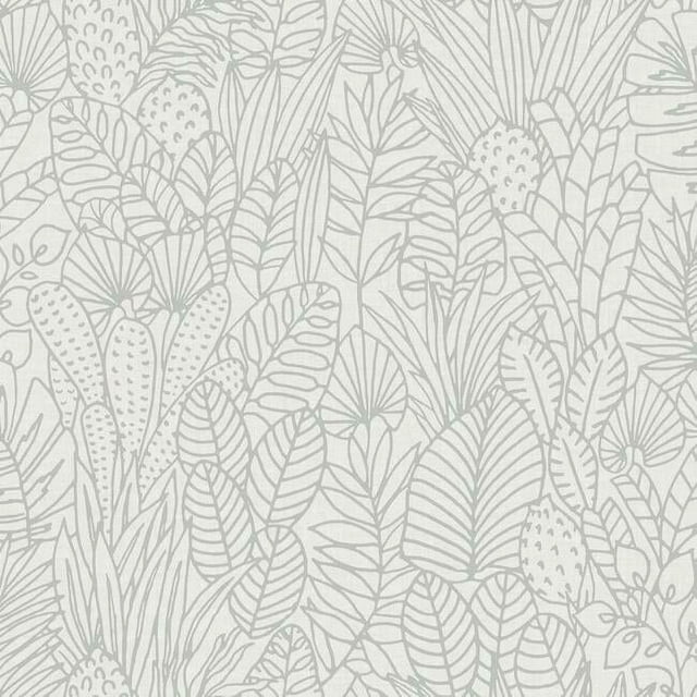 Tropical Leaves Sketch Peel and Stick Wallpaper - Walmart Business Supplies