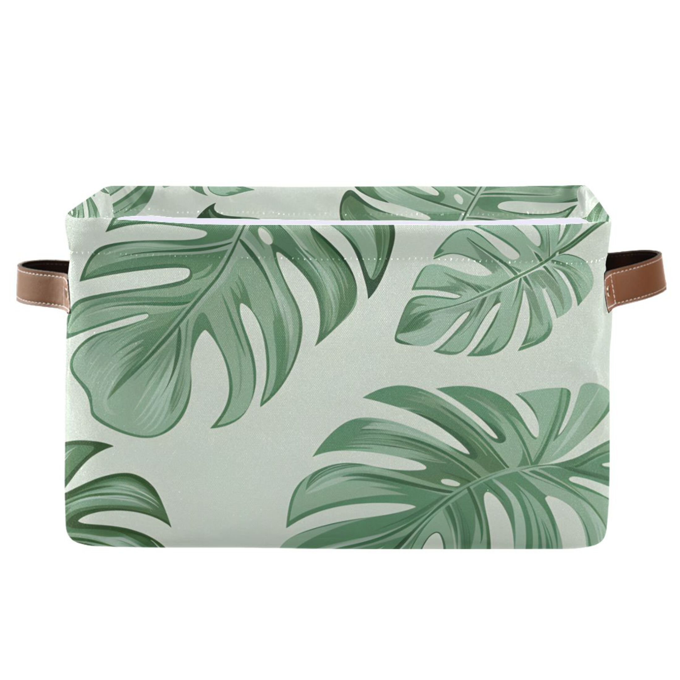 Tropical Leaves Storage Basket Large Foldable Storage Bin Laundry ...