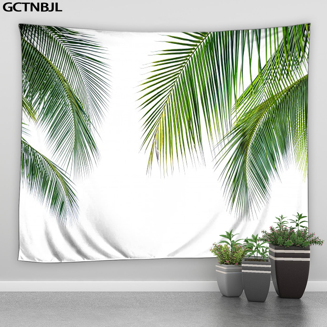 Tropical Leaves Tapestry Wall Hanging Green Banana Leaf Wall Tapestries ...