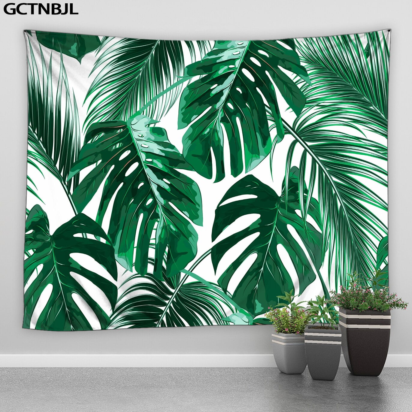 Tropical Leaves Tapestry Wall Hanging Green Banana Leaf Wall Tapestries ...