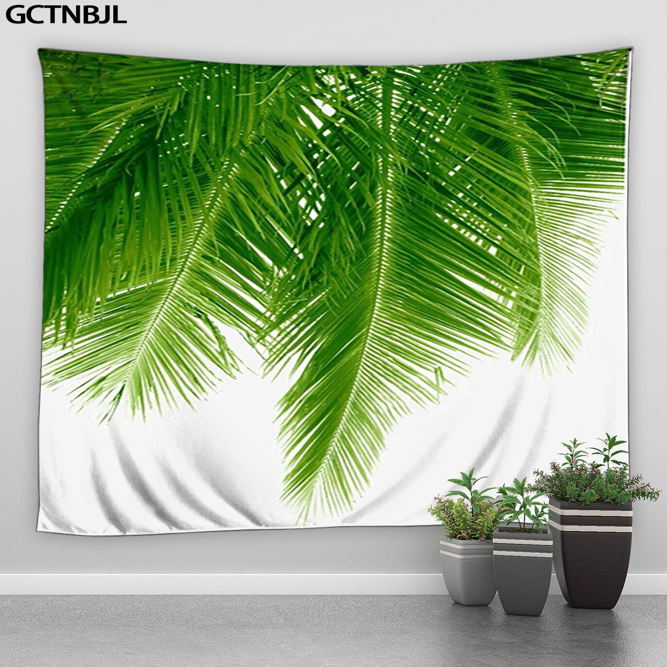 Tropical Leaves Tapestry Wall Hanging Green Banana Leaf Wall Tapestries ...